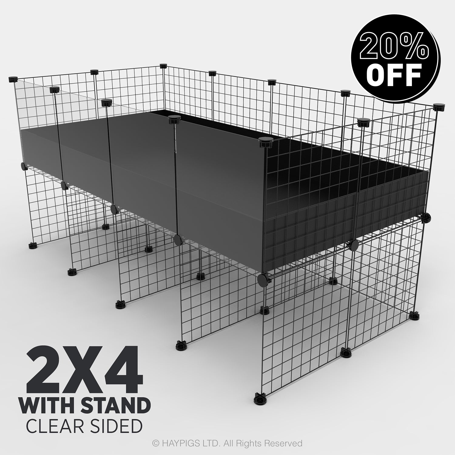 Ozzy Cages 2x4 C&C Enclosure - Clear Sided – HAYPIGS
