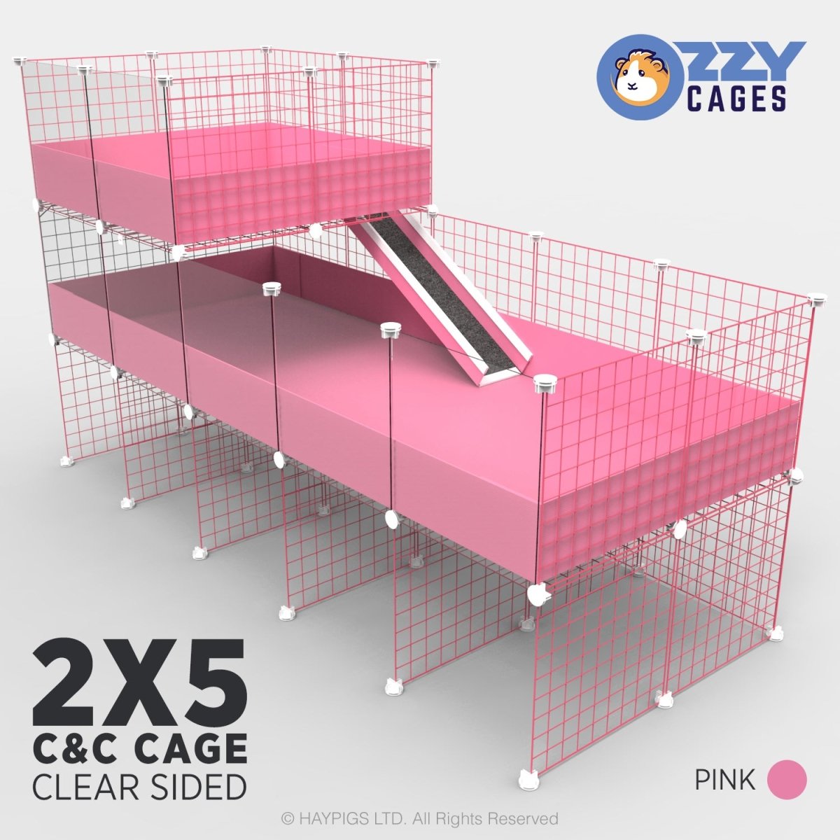 Ozzy Cages 2x5 C&C Enclosure - Clear Sided – HAYPIGS