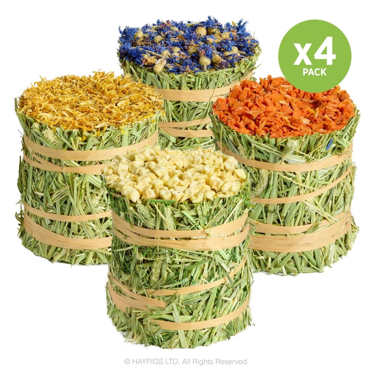 Natural Nibbles Timothy Hay Roll - Variety Bundle (4 Pack) – HAYPIGS